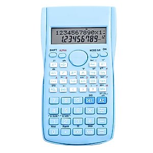 Scientific Calculator 12 Digit 240 Functions Multifunction Large Display Graphing Calculator with Sliding Hard Cover, Suitable for Students (Blue)