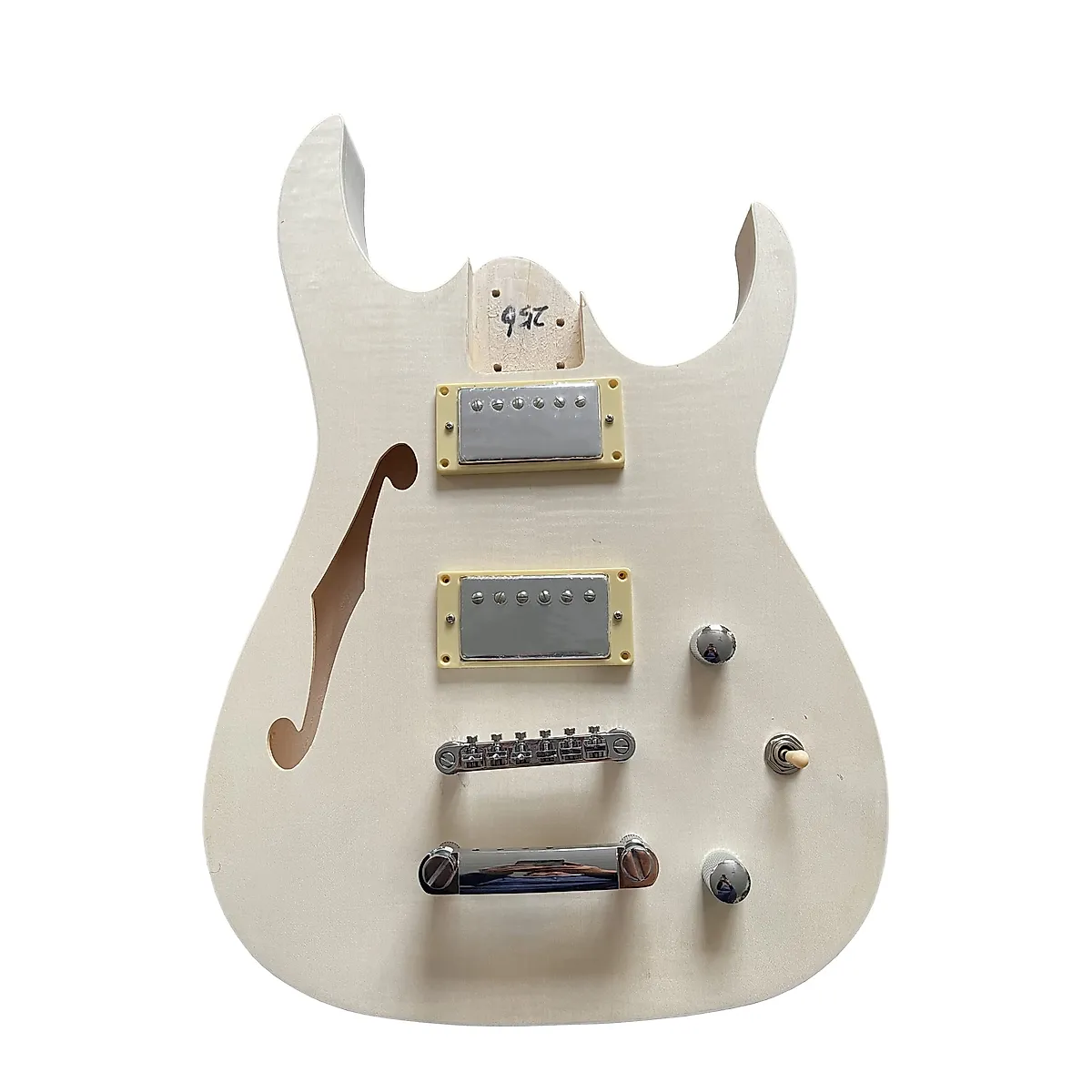 Fistrock DIY Electric Guitar Kit Beginner Kit 6 String Right Handed with Flamed Maple Veneer Top Basswood Body Hard Maple Neck Rosewood Fingerboard Chrome Hardware Build Your Own Guitar.