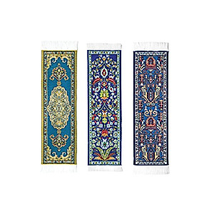 Oriental Carpet Bookmarks Tientsin - Authentic Woven Carpet - RUG BOOKMARKS - Beautiful, Elegant, Woven Cloth Bookmarks! Best Gifts for Men Women Adults Teens Teachers & Librarians!