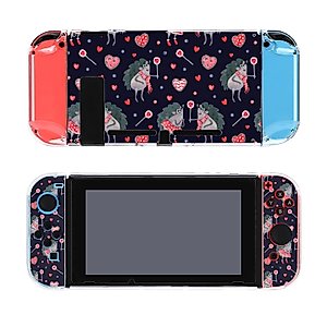 AoHanan Cheerful Hedgehogs Switch Screen Protector Cover Full Accessories Switch Game Case Protection Skin for Switch Console And Joy-Cons