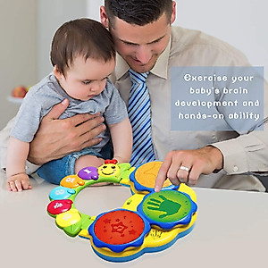 Musical Drum Piano Baby Toys 6 to 12 Months Baby Toys 12 to 18 Months Infant Toys Early Education Music/Lights/Funny Sounds Christmas Birthday Gifts Toys for 1 2 3 4 Year Old Boys