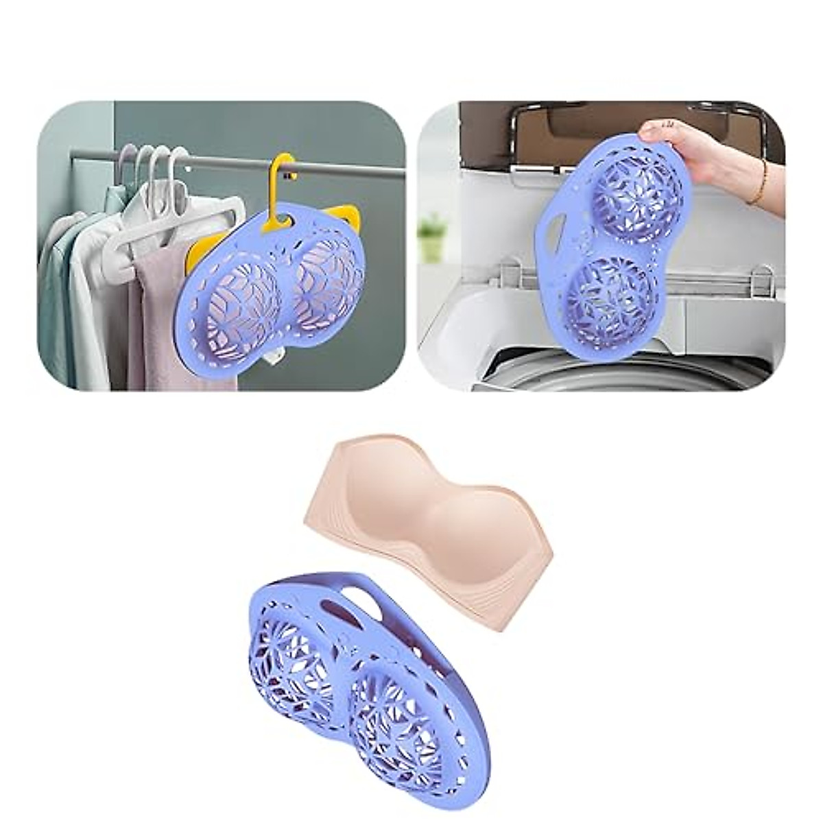 Bra Washing Bag for Laundry, BeauFairy Silicone Lingerie Bags for Washing Delicates, Mesh Bra Laundry Bags, Fits A-C Cup Bras, Anti Deformation Lingerie Bag for Washer/Dryer Machines, 003