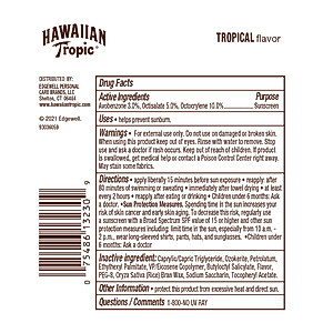 Hawaiian Tropic Tropical Lip Balm SPF 30 | Lip Balm for Stocking Stuffers for Adults, Christmas Gifts, Lip Sunscreen, Lip SPF 30, Lip Sunblock, Travel Sunscreen, Mini Sunscreen, 0.14oz (Pack of 10)
