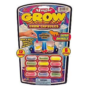 JA-RU Universal Specialties, Magic Grow Capsules 6 Pack, 72 Capsules Sea Creatures, Dinosaur, Animal Farm Toys. Water Growing Toys for Kids. Animal Party Favors Fidget Toy.305-6A