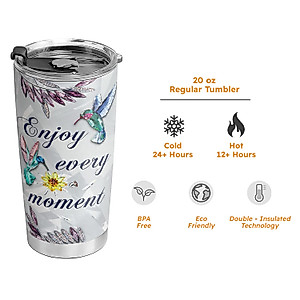 20oz Hummingbird Gifts for Women, Valentines Day Gifts for Her, Birthday Gifts for Women, Coffee Thermos for Women Crystal Jewelry Hummingbird Tumbler Cup, Insulated Travel Coffee Mug with Lid