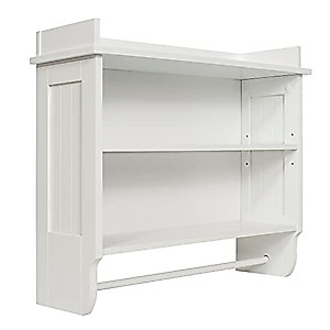 Redmon Contemporary Country Wall Towel Bar Shelf, One Size, White (5225) Large
