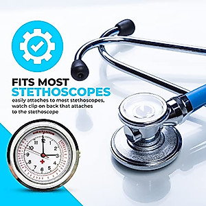 Nurse Stethoscope Watch - Lightweight Metal Frame- Stethoscope for All Medical Professionals (Silver)