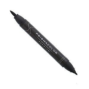 Prismacolor Premier Double-Ended Brush Tip Markers, Black 098