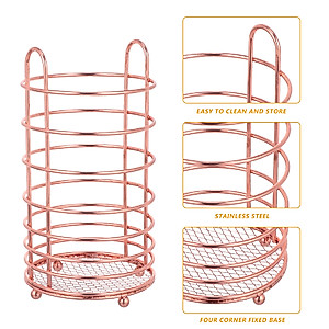 Hemoton Kitchen utensil crock Utensil Bucket Stainless Steel Utensil Cutlery Holder Utensil Storage Organizer Kitchen Countertop for Dinner spatula holder Table cooking utensil holder