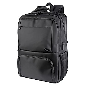 TITILT Laptop Backpack Fits 17 Inch Computer, Bussiness Travel Backpack with USB Charging Port and Anti Theft Pocket, Men Women Student College Bookbag,Black