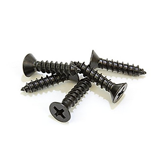 Bolt Dropper 8 x 3/4'' Black Oxide Coated Stainless Flat Head Phillips Wood Screw (100 Pack), 18-8 (304) Stainless Steel Screws Corrosion Resistant Flat Head by Bolt Dropper