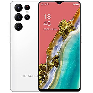 Unlocked Smartphones, 5G Android Smart Phone HD Full Screen Phone, Dual SIM Unlocked Cell Phone, 2+16G RAM, Long Battery Life, 6.53-inch Water Drop Screen Touch Screen Mobile Cell Phone (White)