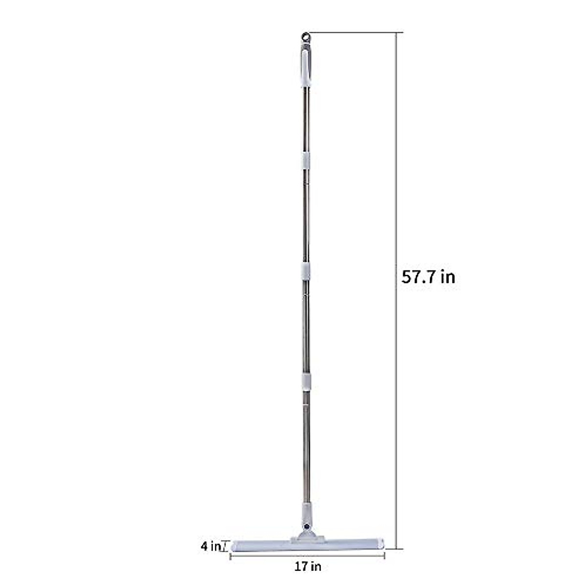 TAINER Microfiber Commercial Wet Mop Flat Floor Dust 17" 18" Inch for Hardwood Laminate Tile Cleaning, Stainless Handle and Alloy Mop Head - 4 Reusable Mop Pads + 1 Dirt Removal Scrubber (PT12-WHITE)