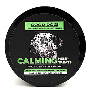 Good Dog! Hemp Chews for Dogs - Max Strength Organic Hemp for Max Calming and Anxiety Relief in Any Stressful Situation - 120 Soft Hemp Relaxant Chews for Dogs
