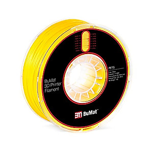 BUMAT PETG 3D Printer Filament, 1.75mm (Yellow), 1kg Spool (2.2lbs), Guaranteed Fresh, Dimensional Accuracy +/- 0.02mm, Tangle-Free, Fits Most FDM Printers [Risk-Free]