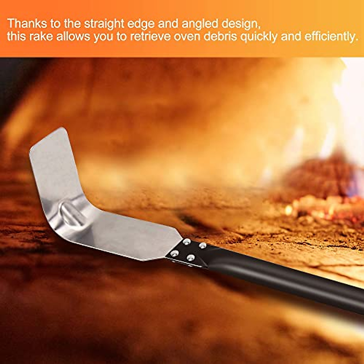 SHANGPEIXUAN PizzaTurning Peel 9 Inch Perforated Pizza Peel and Pizza Brush Ash Rake 4 Piece Wood Fired Commercial Pizza Oven Utensil Kit with 40-Inch Aluminum Handle …