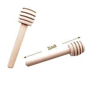 30 Pieces Honey Dipper Sticks, Lacitycover 3 Inch Mini Premium Wood Honeycomb Stick for Honey Jar Dispense Drizzle Honey and Wedding Party Favors Gift