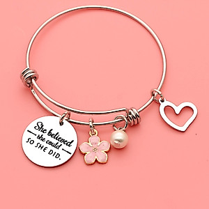 Maxforever Inspirational Quote Bracelet Gifts Women Jewelry Charm Pendant Bangle Gift for Daughter, Niece, Sister, Best Friends