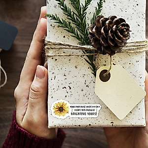 Muminglong 1.5 Inch I Hope This Package Brightens Yours Sunflower Sticker,Thank You Sticker, Small Business, Handmade Sticker,Packaging Sticker, 500 PCS