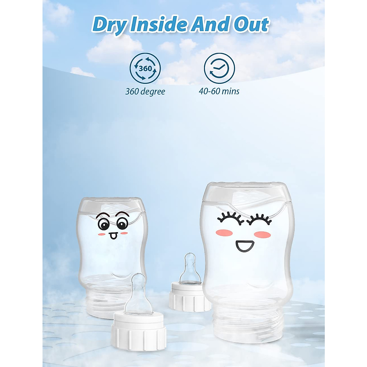 Baby Bottle Warmer and Dryer, Elechomes Electric Steam Warmer, Up to 10 Bottles, Super Large Capacity 600W Fast Bottle Warmer with LED Display, Auto Shut Off, BPA-Free