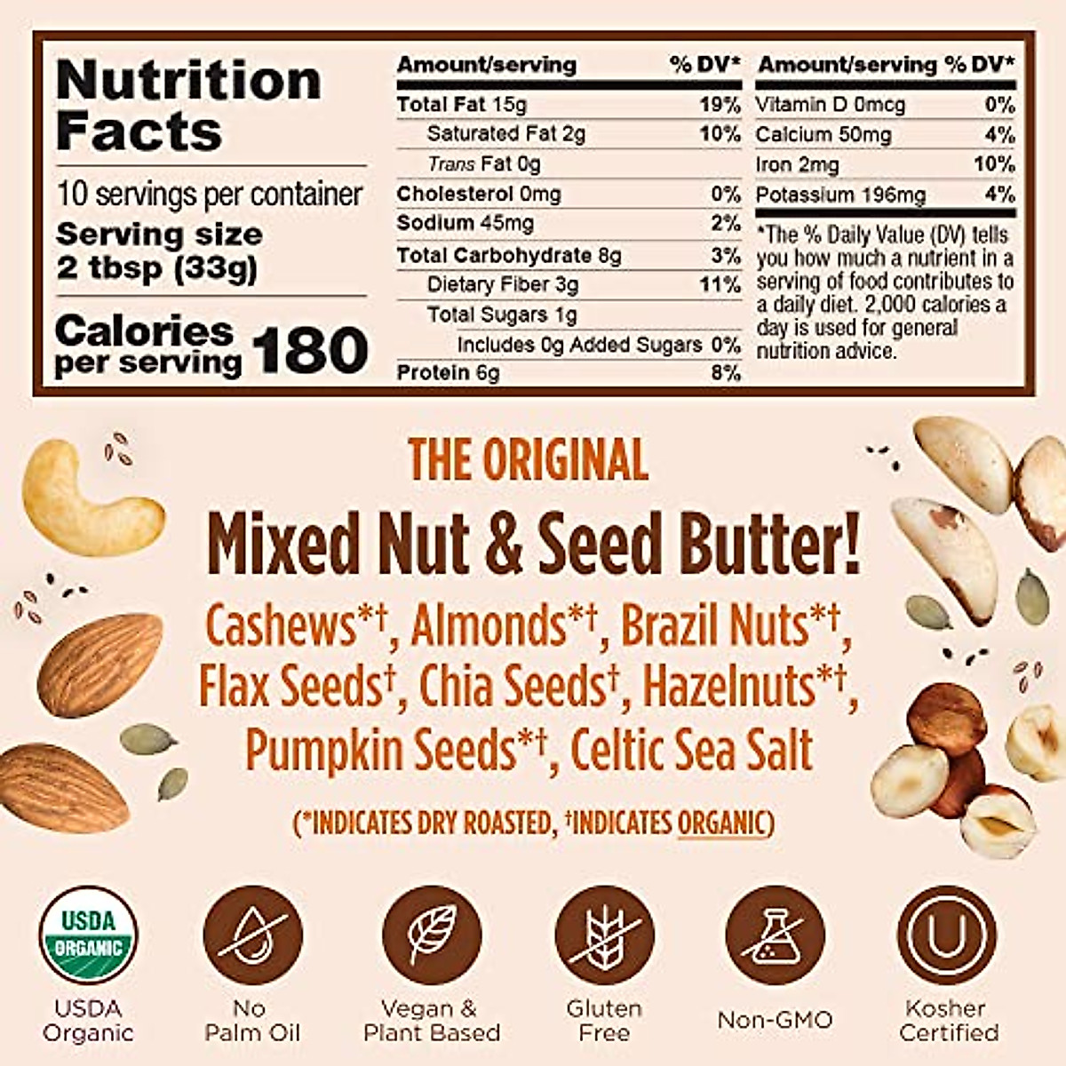 Nuttzo, Organic, Power Fuel, 7 Nut & Seed Butter, Smooth, 12 oz (340 g)