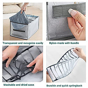 IrbingNii Clothes Organizer for Wardrobe Closet Jeans Pants Organizer Foldable Drawer Clothes Compartment Storage Box(Grey)