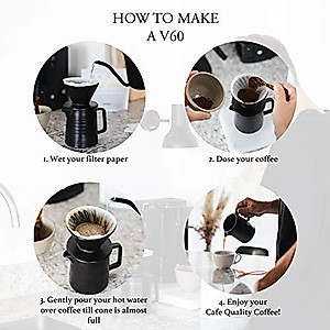 mondays. Pour Over Coffee Maker Set, Premium Black Ceramic V60 Dripper & Decanter, 1-2 Cup Home Filter Coffee Maker (Black)