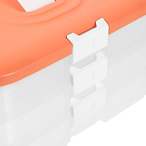 3 Layer Refrigerator Dumpling Box, Stackable Dumpling Food Containers, Dumpling Box Bins Holder with Lids for Refrigerator ( Orange )