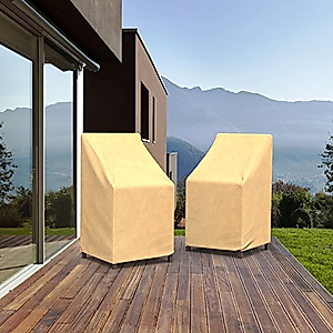 Budge All-Seasons Patio Stack of Chairs Cover / Barstool Cover (Tan)