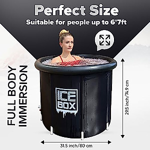 IceBox - Ice Bath Tub Outdoor with Lid: 320L Cold Water Therapy Tub for Recovery and Cold Plunge, 4 Layers Portable Ice Bath Plunge Pool, Cold Plunge Tub