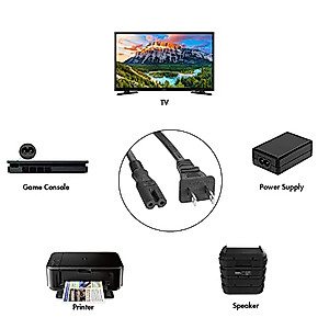 AC Power Cord Compatible with Xbox Series X , Xbox Series S, Xbox One S, Xbox One X, 2 Prong 6 Ft Power Cable Replacement