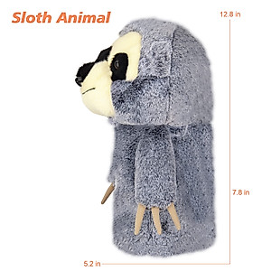 Golf Club Covers, Groundhog/Sloth Marmot Golf Head Covers, Gopher Cover for Drivers, Adorable Crafted Plush Animal Covers, Brown Beige, Best Golf Gifts