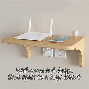 AVEEWA WiFi Router Storage Box Punch-Free Wireless Router Storage Bo Wooden Wall-Mounted Router Shelf WiFi Cat Rack Shielding Box Wall Hanging Decoration