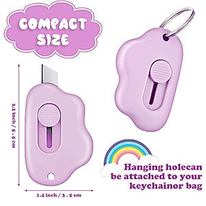 8 Pieces Mini Utility Knives Cloud and Flower Shaped Box Cutter Retractable Letter Opener Paper Envelope Cutter Carton Portable Cutter with Hole for Office and Home Use (Cloud)