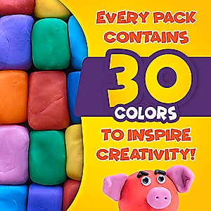 Creative Kids Air Dry Clay Modeling Crafts Kit for Children - Super Light Nontoxic - 30 Vibrant Colors & 3 Clay Tools - STEM Educational DIY Molding Set – Gift for Boys & Girls 4+