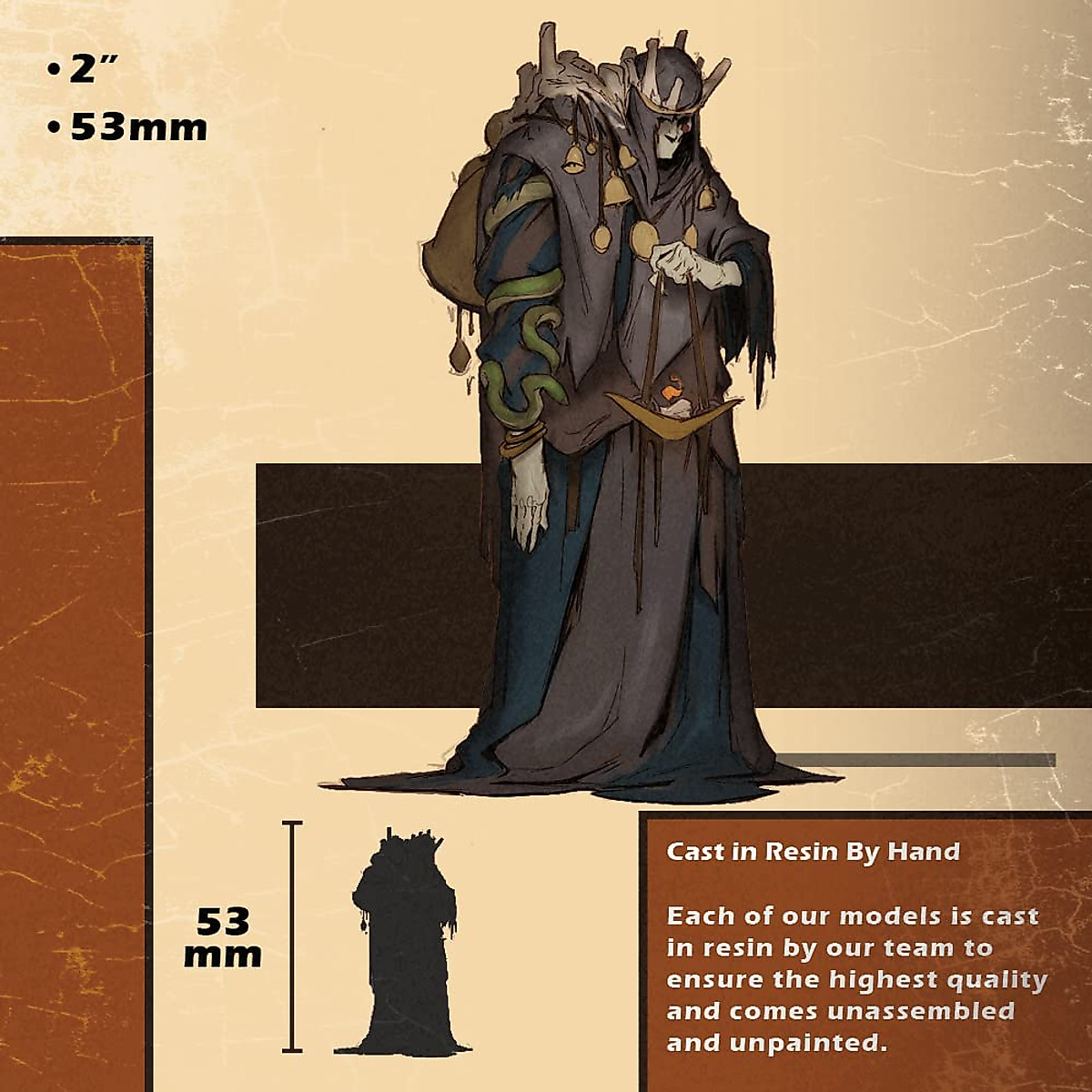 Dungeon Craft Unpainted Miniatures, Compatible with DND, RPG, Tabletop Games, Roleplaying Figures for Your Next Dungeons & Dragons Quest, Mini Gaming Action Figures (The Candle Priest)