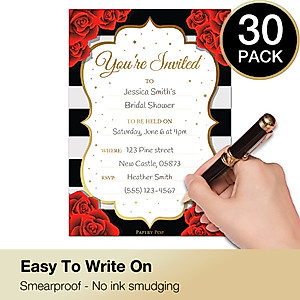 Papery Pop 30 Invitations with Envelopes - Bridal Shower Invitations, Wedding Shower Invitations, Bachelorette Party Invitations, Birthday Invitations