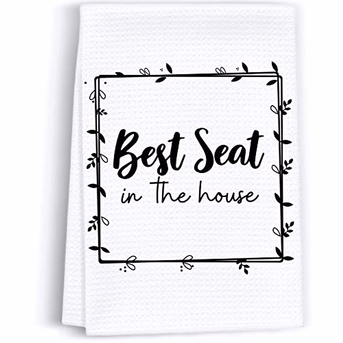 Peaces of Joy Best Seat in The House Funny Hand Towel Sayings for Bathroom, Rustic Cute Dish Kitchen Fingertip Towels for Home, Decorative Farmhouse Bath Sign