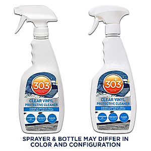 303 Marine Clear Vinyl Protective Cleaner - Cleans and Protects Vinyl, Clear Vinyl, and Plastics, Provides Superior UV Protection, Prevents Yellowing and Cracking, 32oz (30215) Packaging May Vary