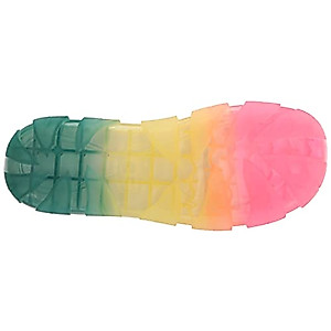 UGG Women's JELLA Clear Watercolors Slide Sandal, Rainbow Blend, 10