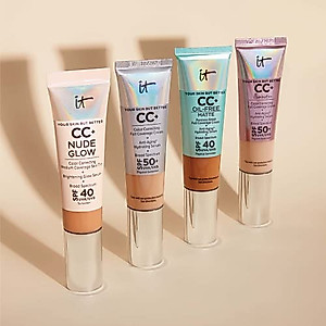 IT Cosmetics Your Skin But Better CC+ Cream, Fair (W) - Color Correcting Cream, Full-Coverage Foundation, Hydrating Serum & SPF 50+ Sunscreen - Natural Finish - 1.08 fl oz