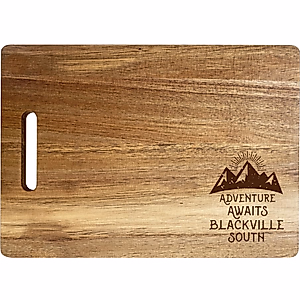 Blackville South Carolina Camping Souvenir Engraved Wooden Cutting Board 14" x 10" Acacia Wood Adventure Awaits Design