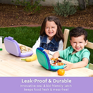 Bentgo Kids Chill Leak-Proof Lunch Box - Included Reusable Ice Pack Keeps Food Cold; 4-Compartment Bento Lunch Container; Microwave/Dishwasher Safe; 2 Year Manufacturer's Warranty (Purple)