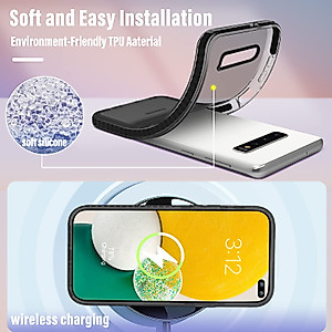 Toycamp for Samsung Galaxy S10 Plus Case, Cute Funny Butterflies Design for Women Girls Boys Teens for Galaxy S10 Plus Cases, Cute Cartoon Black Butterflies Print Cover for S10+ Case, 6.4''