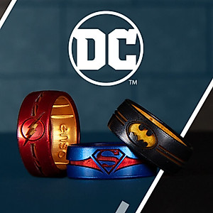 Enso Rings DC Comics Collection - Breathable Silicone Ring - Etched Design - Comfortable and Safe - Superman - Size 11