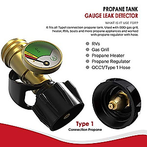 GASONE 50120 Gauge Indicator Propane Tanks, Old Black QCC