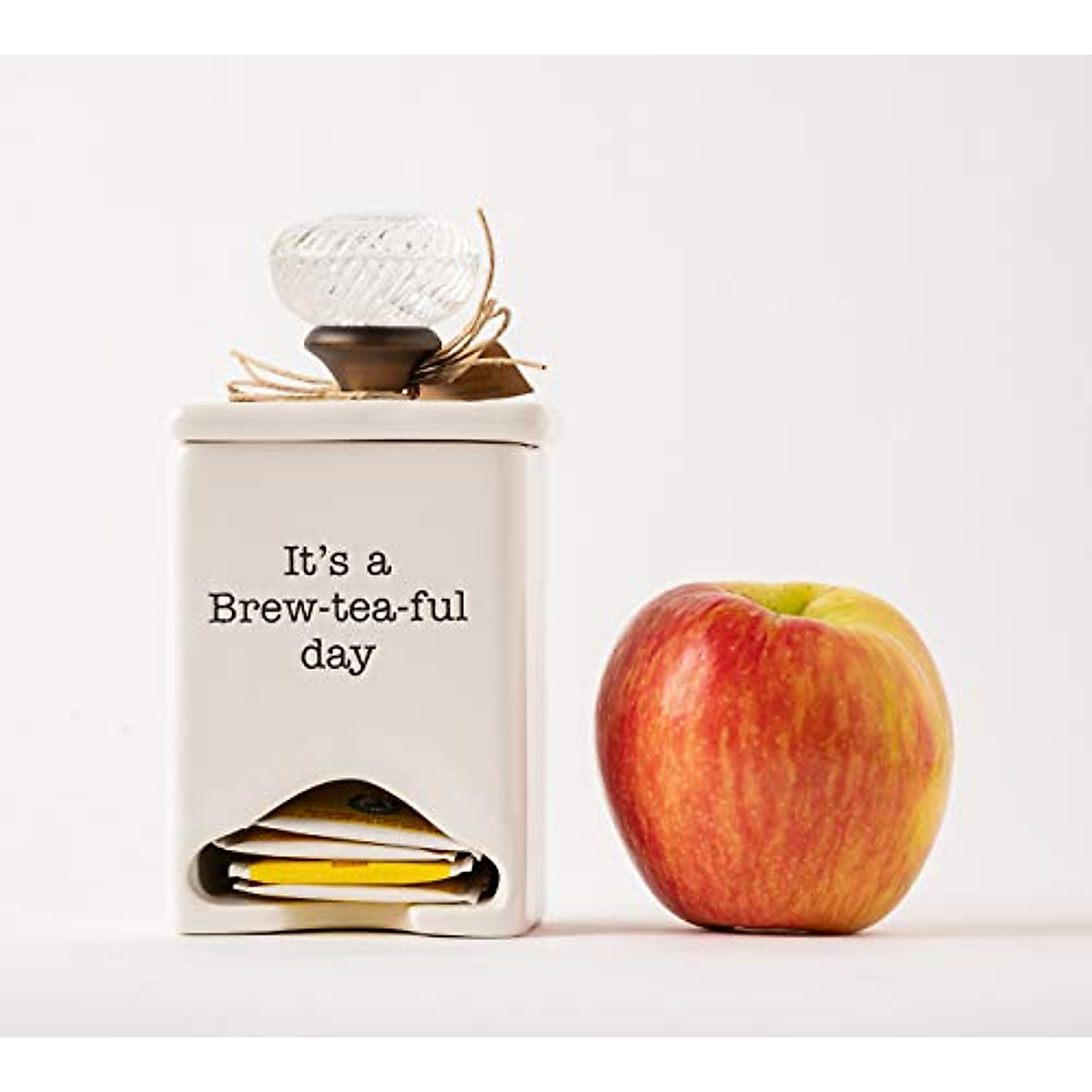 Mud Pie FBA_ Ceramic Tea Bag Caddy, White