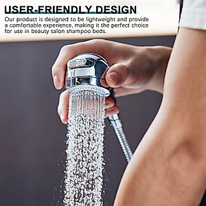 LukLoy Shampoo Bowl Hose and Sprayer Kit, 1/4" Nut Stainless Steel Salon Sink Hose Replacement to Attach Salon Shampoo Bowl Faucet Vacuum Breaker Kit, Shampoo Bowl Sprayer Head Included, T15