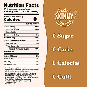 Jordan's Skinny Syrups White Chocolate Mocha Coffee Flavoring, Sugar & Gluten Free, Keto Friendly, 25.4oz