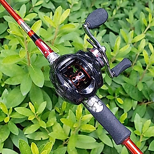Fishdrops Baitcaster Reel 7.5 oz Light Weight & Smooth, 12.12LB Drag Magnetic Brake Baitcasting Reels, Gear Ratio 7.0:1 Affordable Low Profile Freshwater Bait Caster Fishing Reel